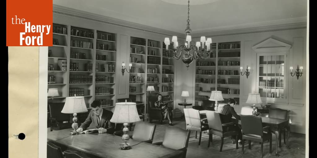 Library in Lovett Hall, Dearborn, Michigan, 1937 - The Henry Ford