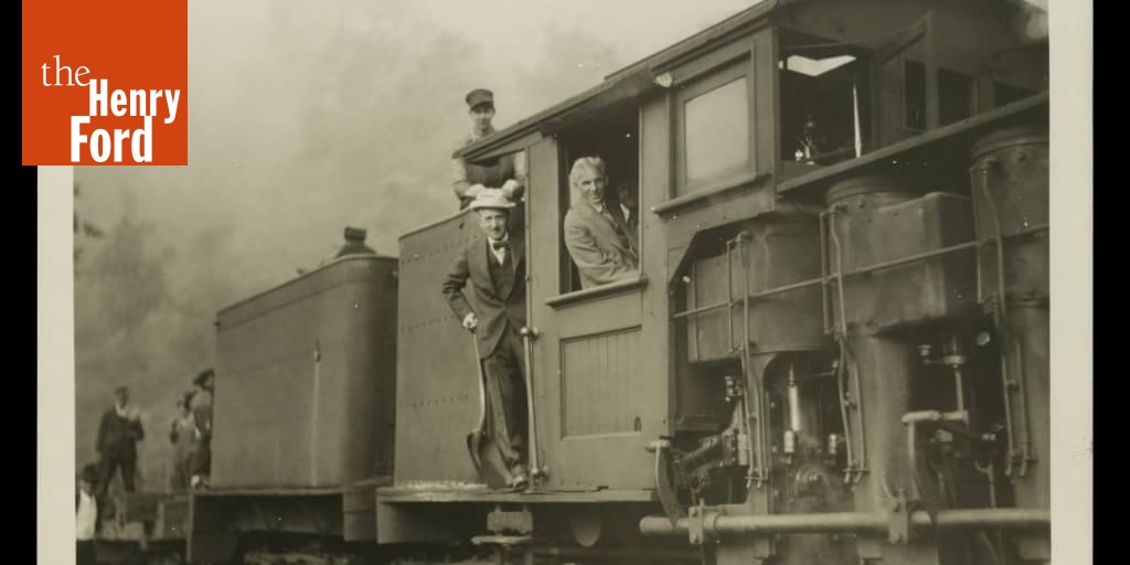 Henry Ford and Harvey Firestone on a Locomotive during a "Vagabonds ...