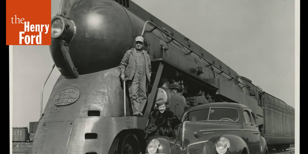1940 Mercury Sedan and New York Central Mercury Train at Michigan ...