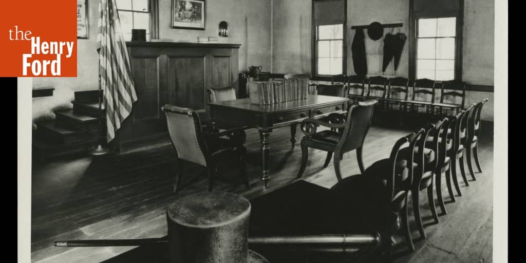 View inside Logan County Courthouse, Greenfield Village, 1964-1965 ...
