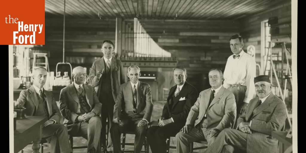 Henry Ford and Edison Pioneers in Menlo Park Laboratory in Greenfield ...
