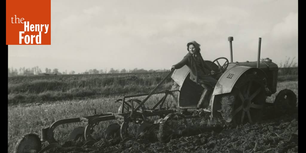 Woman Plowing a Field at Henry Ford Institute of Agricultural ...