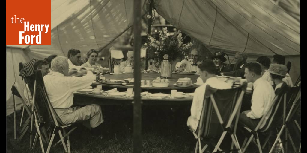 Henry Ford, Warren Harding and Others Dining on a "Vagabonds" Camping ...