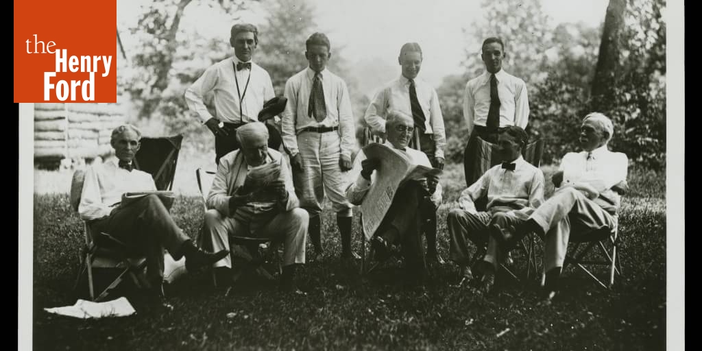 President Harding Visiting the "Vagabonds" on their Camping Trip, 1921 ...