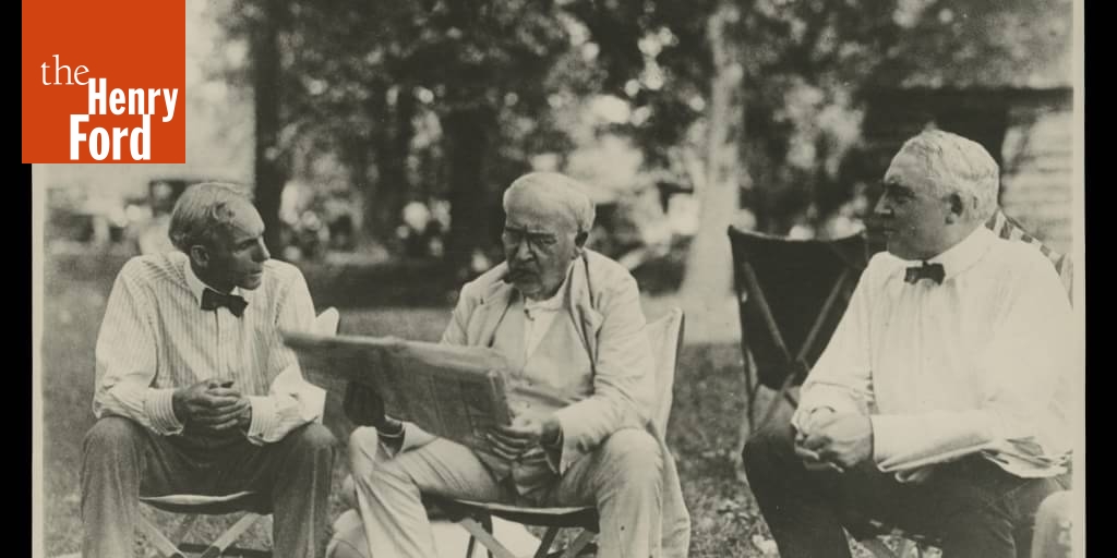 President Harding Visiting the "Vagabonds" on their Camping Trip, 1921 ...