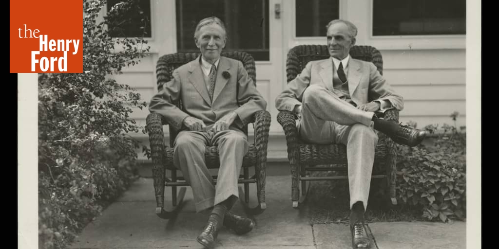 Harvey Firestone and Henry Ford at Firestone Homestead, Columbiana ...