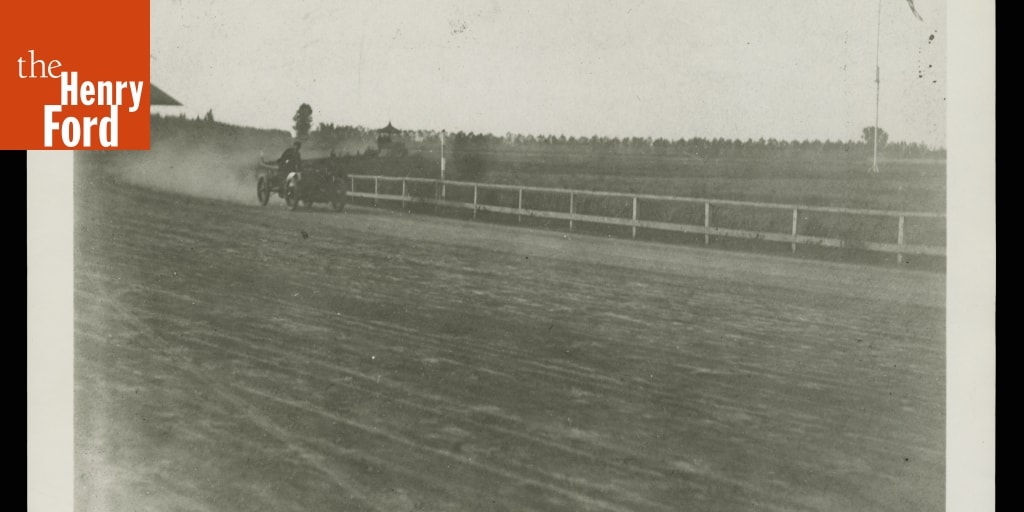 Henry Ford and Ed (Spider) Huff Driving the Ford Sweepstakes Racer at ...