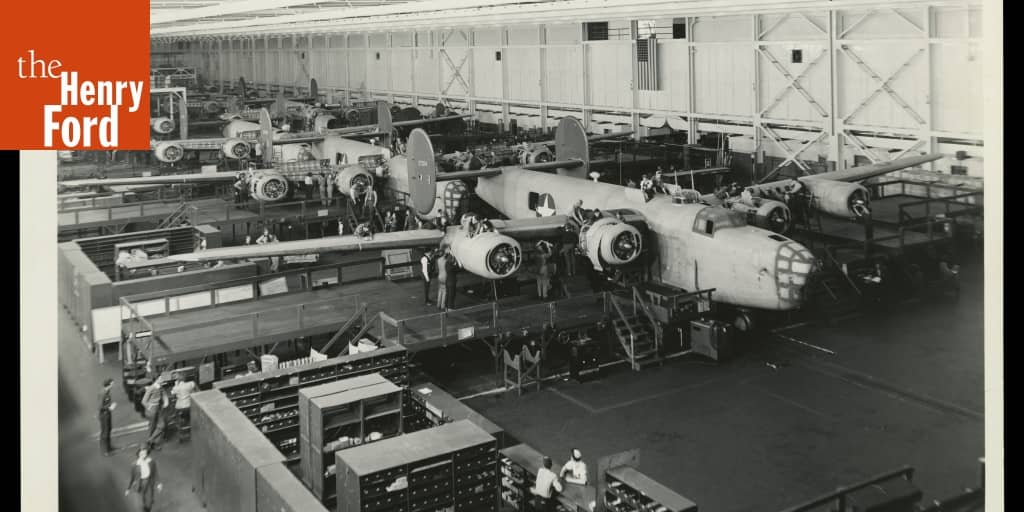 B-24 Liberator Assembly Line at Ford Willow Run Bomber Plant, December ...