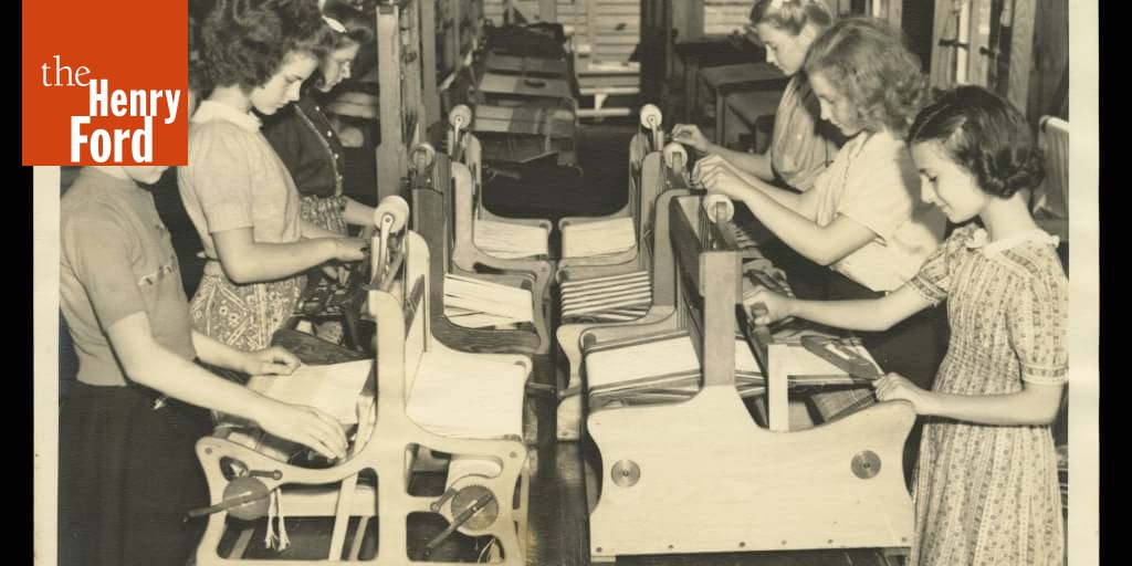 Edison Institute Schools Students Weaving, circa 1935 - The Henry Ford