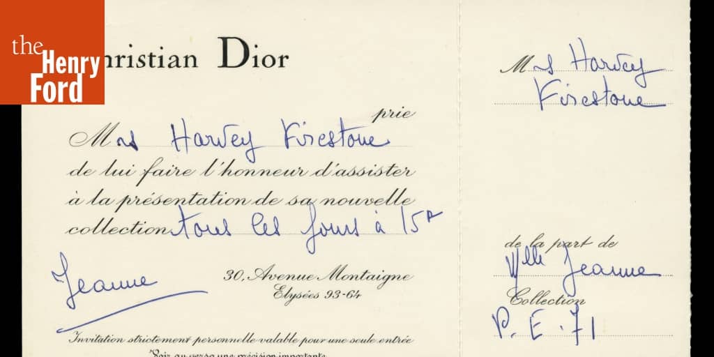 Elizabeth Parke Firestone's Invitation to See the Christian Dior Spring ...