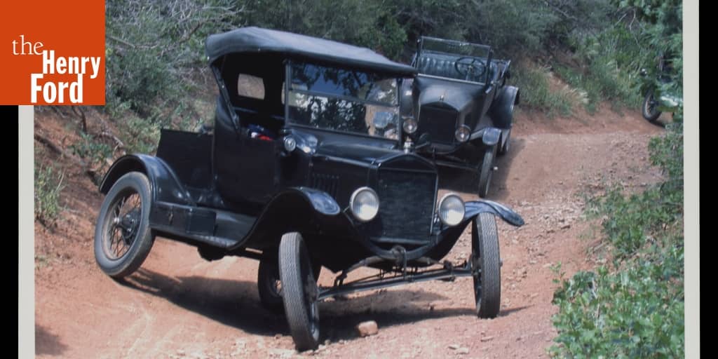 1923 Ford Model T Suspension Adjusting to Uneven Terrain, Staged in ...