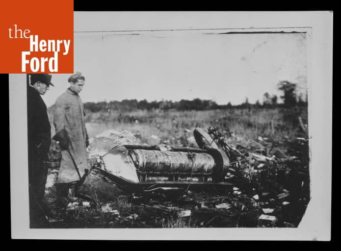 Wreckage of Ford Model K "666" Race Car Driven by Frank Kulick, 1907 ...