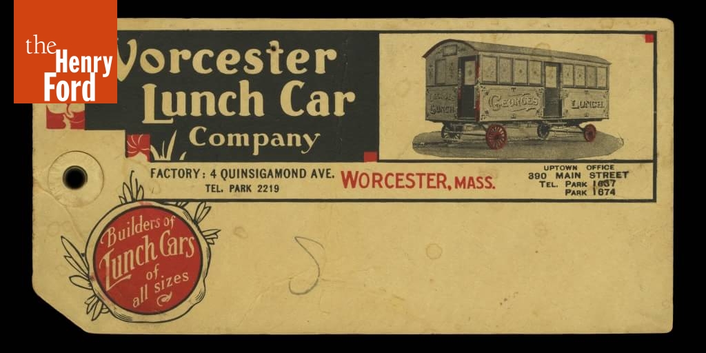 Worcester Lunch Car Company Tag from Lamy's Diner, 1946 - The Henry Ford
