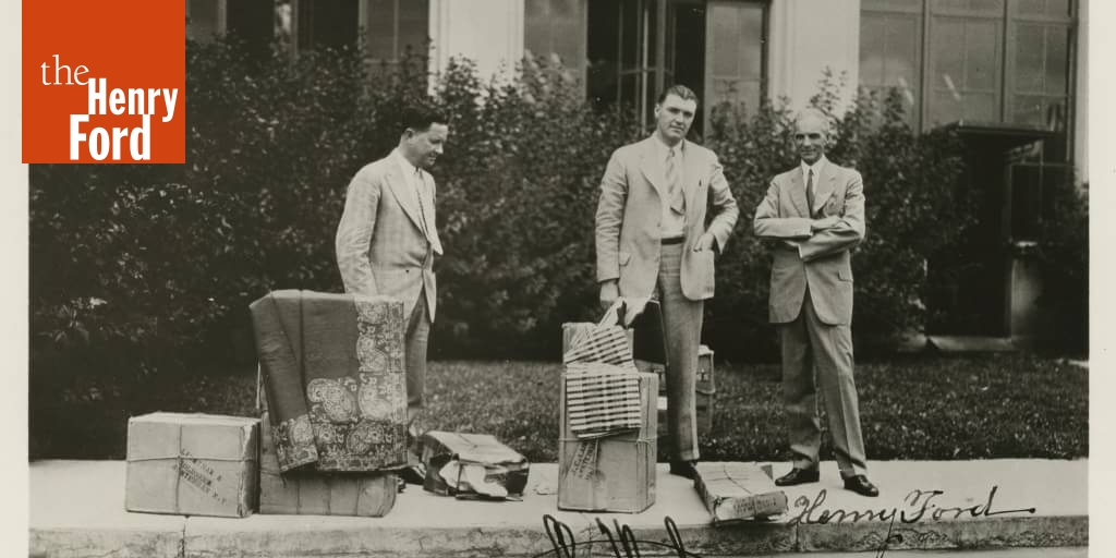 Frank Campsall, Charles Newton, and Henry Ford at the Ford Engineering ...