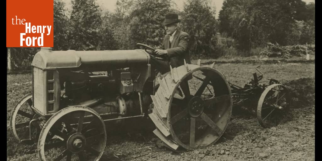 Luther Burbank on a Fordson Model F Tractor, 1918 - The Henry Ford