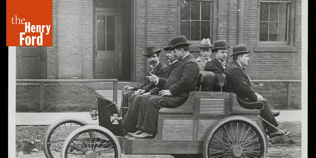 Alexander Winton with Others outside The Winton Motor-Carriage Co ...