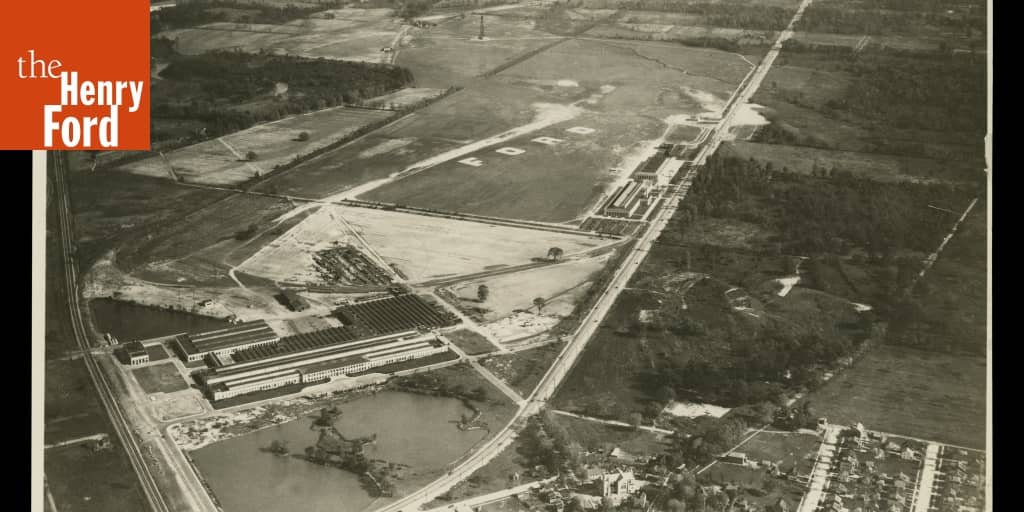Aerial View of Ford Airport and Ford Engineering Building, Dearborn ...