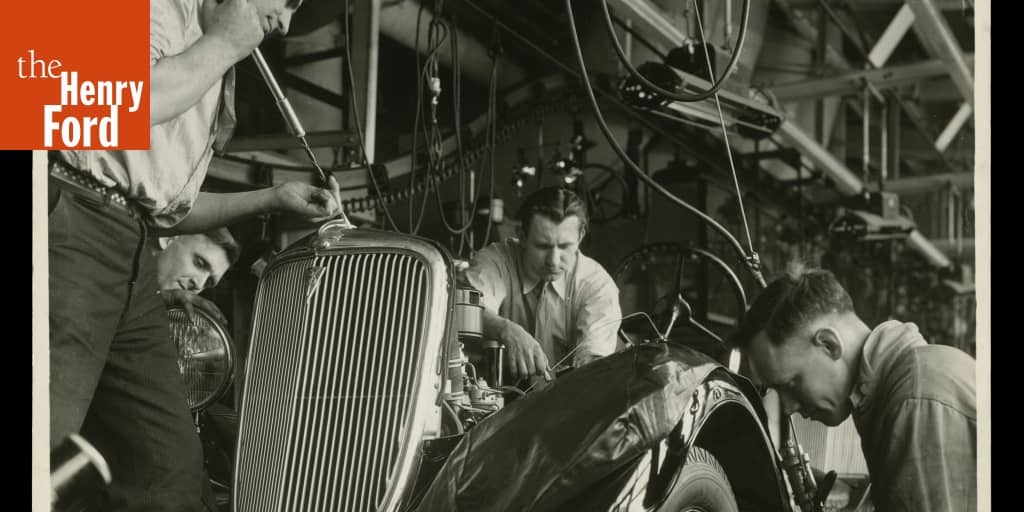 Ford Motor Company Rouge Plant, Workers on Final Automobile Assembly ...