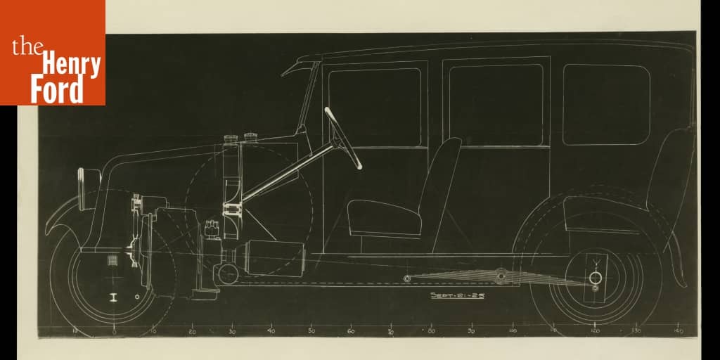 Blackboard Drawing of Proposed Ford Automobile, September 1925 - The ...