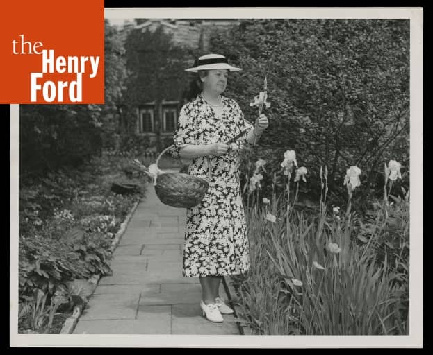 Clara Ford in Her Garden at Fair Lane, Dearborn, Michigan, May 1939 ...