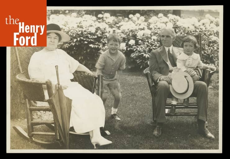 Clara Ford, Henry Ford II, Henry Ford, and Benson Ford in the Peony ...