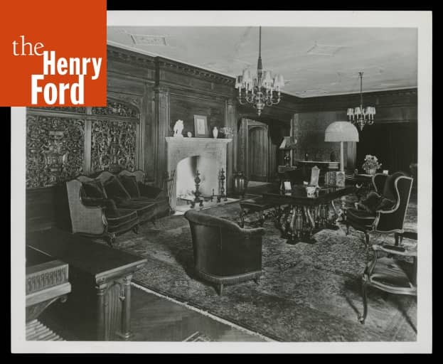 Living Room at Fair Lane, Home of Henry Ford, 1919 - The Henry Ford