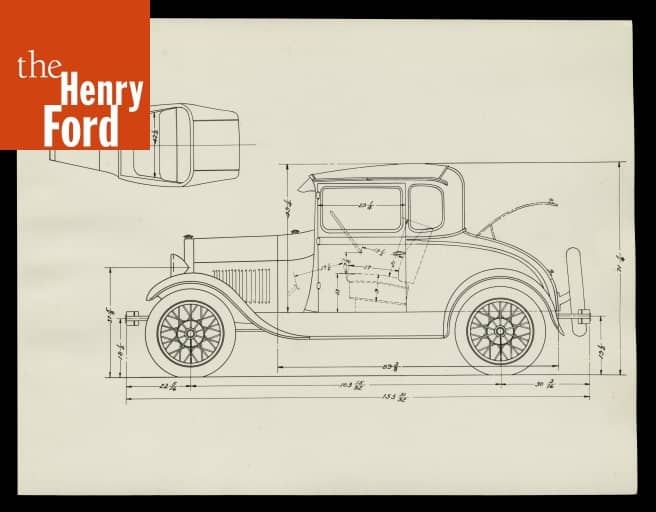 Technical Drawing, Ford Model A Coupe, March 1928 - The Henry Ford