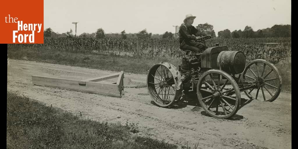Burt W. Scott Operating the Second Experimental Ford Tractor, circa ...