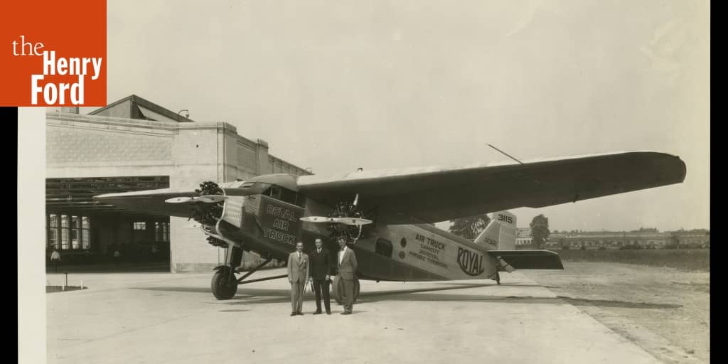 Edsel B. Ford, Richard E. Byrd and William B. Stout with Royal ...