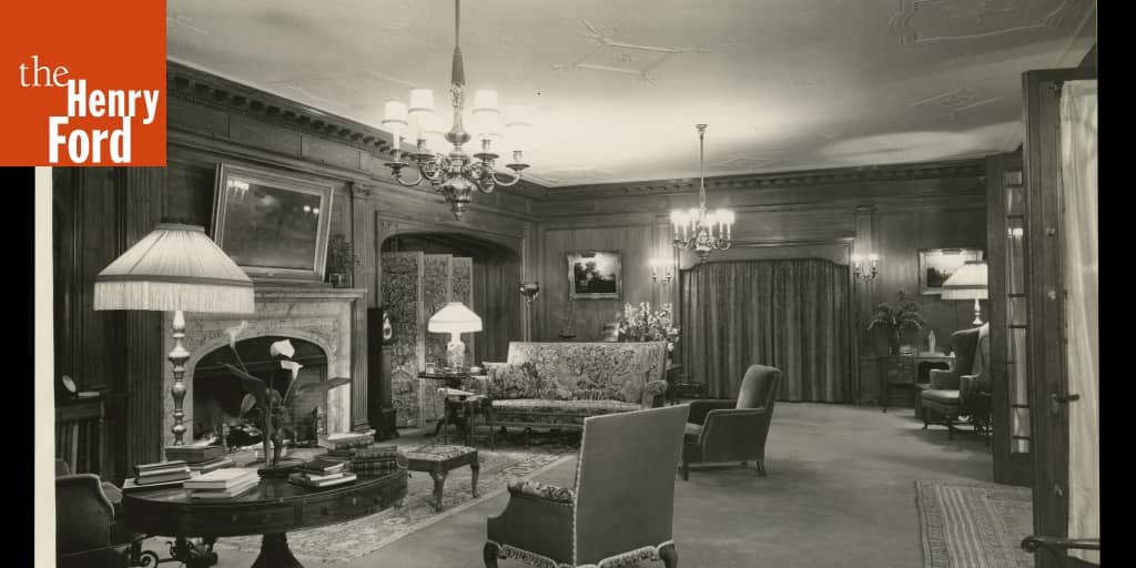 Living Room inside Fair Lane Estate, Dearborn, Michigan, January 1940 ...