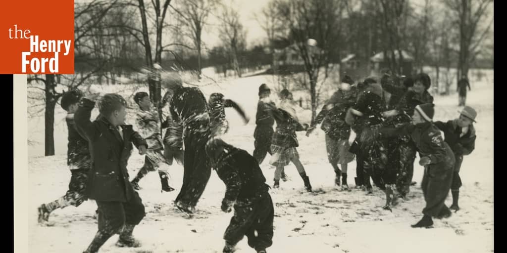 Snowball Fight in Greenfield Village, December 1935 - The Henry Ford