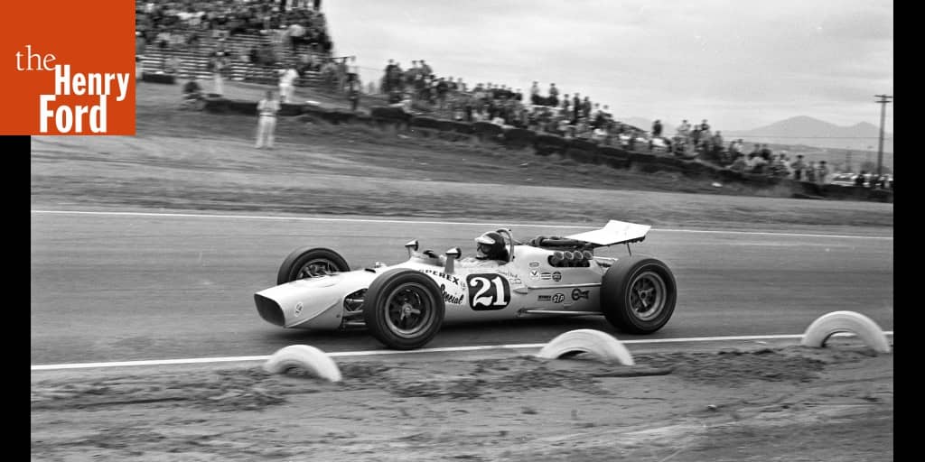 Jim Clark Driving Vollstedt/Ford Race Car at Rex Mays Riverside 300 ...