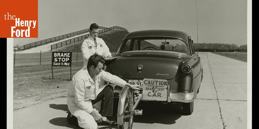 Attaching "Fifth Wheel" Testing Device at Ford Test Track, Dearborn ...