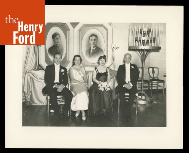 Family Portrait at Henry and Clara Ford's 50th Wedding Anniversary Celebration, April 11, 1938 ...