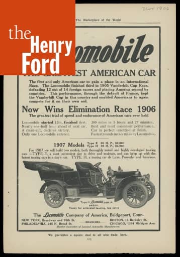 Locomobile Company of America and Reo Motor Car Company Advertisements ...