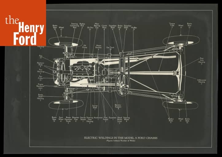 Drawing, "Electric Weldings in the Model A Ford Chassis," 1928-1929 ...