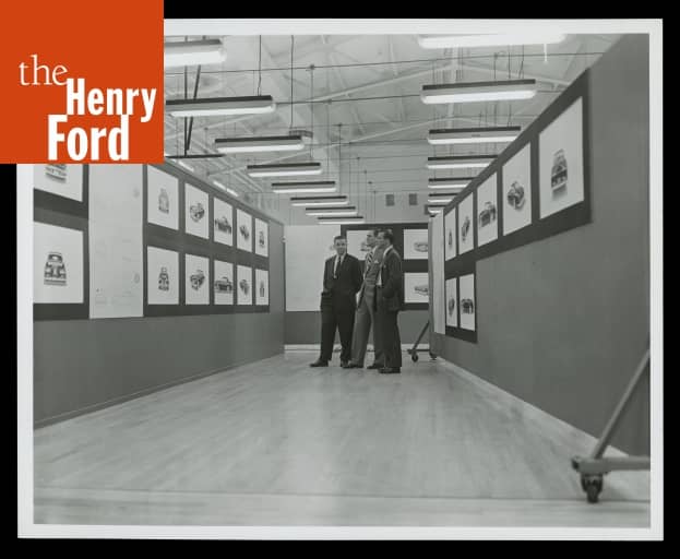 William Clay Ford Viewing Auto Design Renderings with Engineer and ...