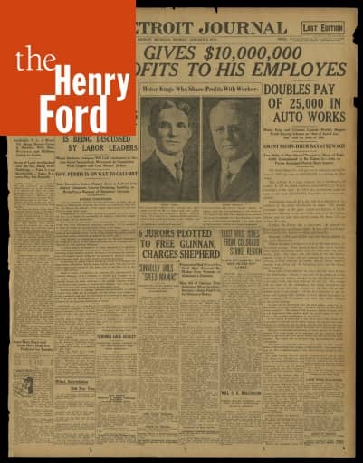 Newspaper Article, "Henry Ford Gives $10,000,000 in 1914 Profits to His ...