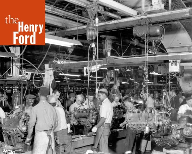 Engine Assembly at Ford Motor Company Rouge Plant, January 19, 1948 ...