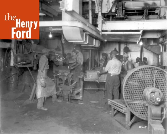 Workers Making Cylinder Blocks in the Foundry at the Ford Motor Company ...