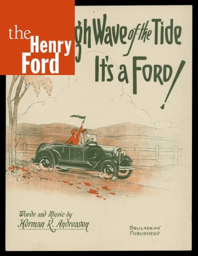 Music Sheet, "It's the High Wave of the Tide It's a Ford," 1929 - The ...