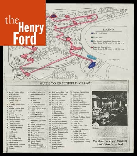 Map of Greenfield Village during "Family Halloween," October 1986 - The ...