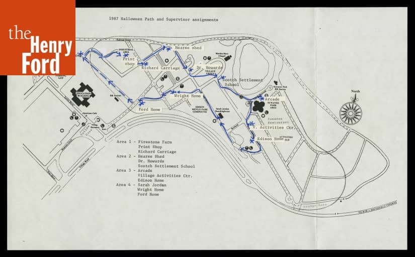 Map of Greenfield Village during "Family Halloween," October 1987 - The ...