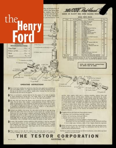 Operating Instructions for the McCoy "Red Head 60" Racing Engine, 1956 ...