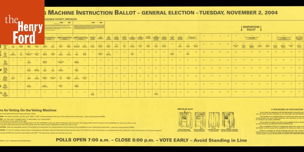 Voting Machine Instruction Ballot, General Election, Tuesday, November ...