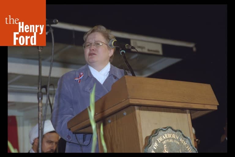 Rev. Nancy Frank Speaking at the "Peace and Unity" Candlelight Vigil at ...