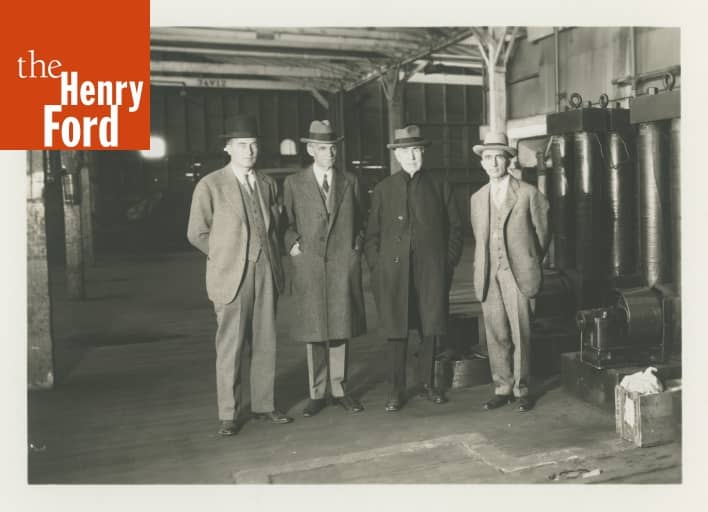 Henry Ford and Thomas Edison with Machinery Collected for Henry Ford ...