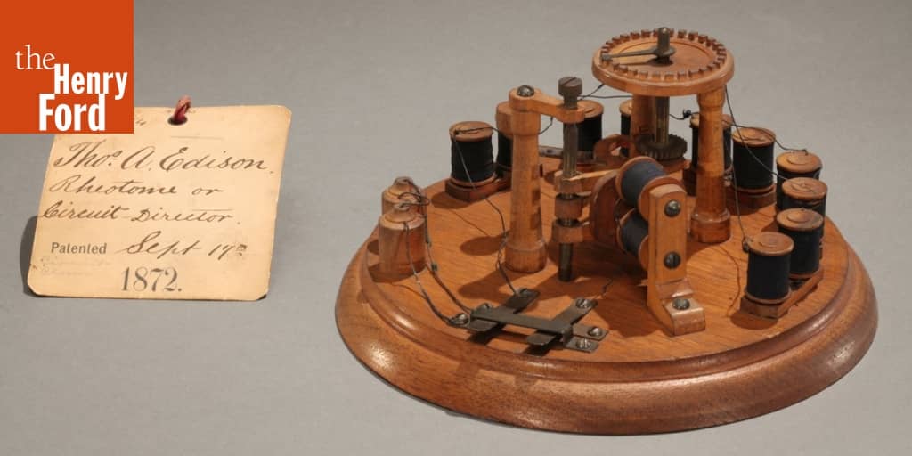 Patent Model of Edison's Rheotome or Circuit Detector for Telegraphs ...