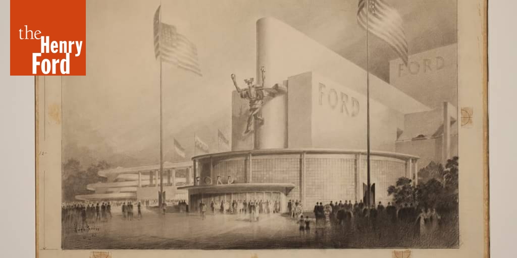 Conceptual Drawing of the Ford Exhibition Building for the New York ...