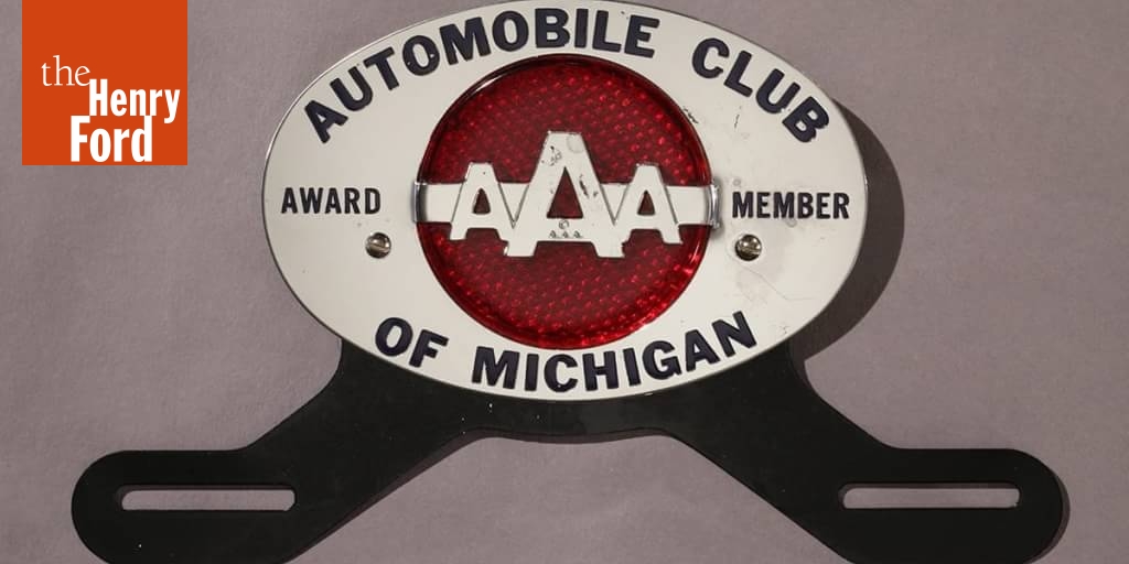 Automobile Club of Michigan AAA Reflector Badge and License Plate ...